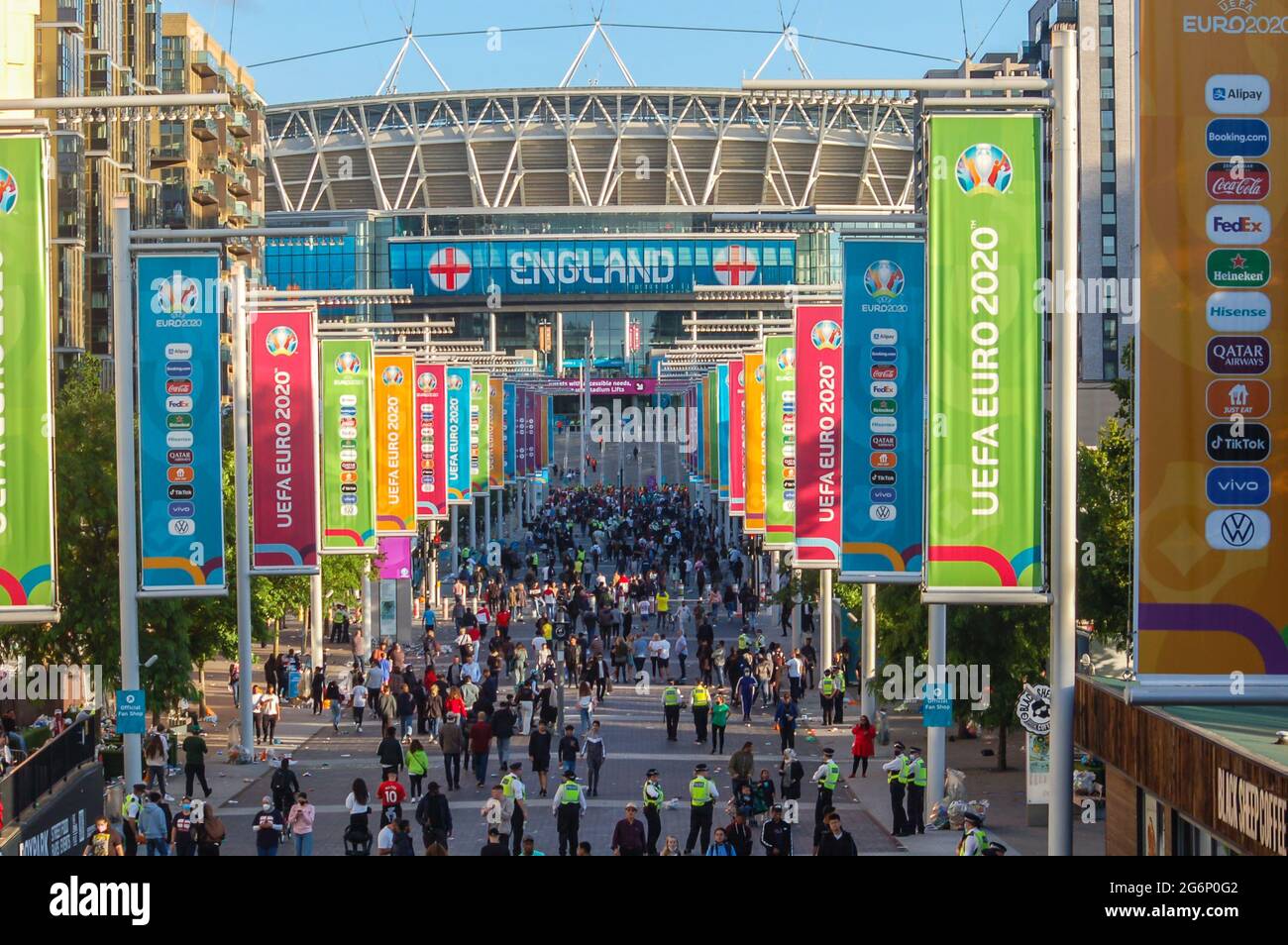 Wembley, London, England. 7th July 2021. England fans outside Wembley ...