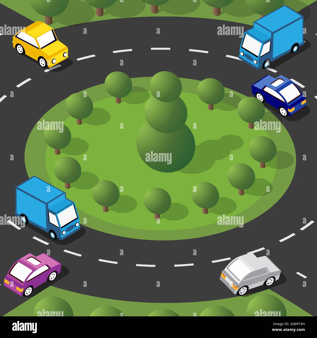 Isometric Street crossroads 3D illustration of the city Stock Vector ...