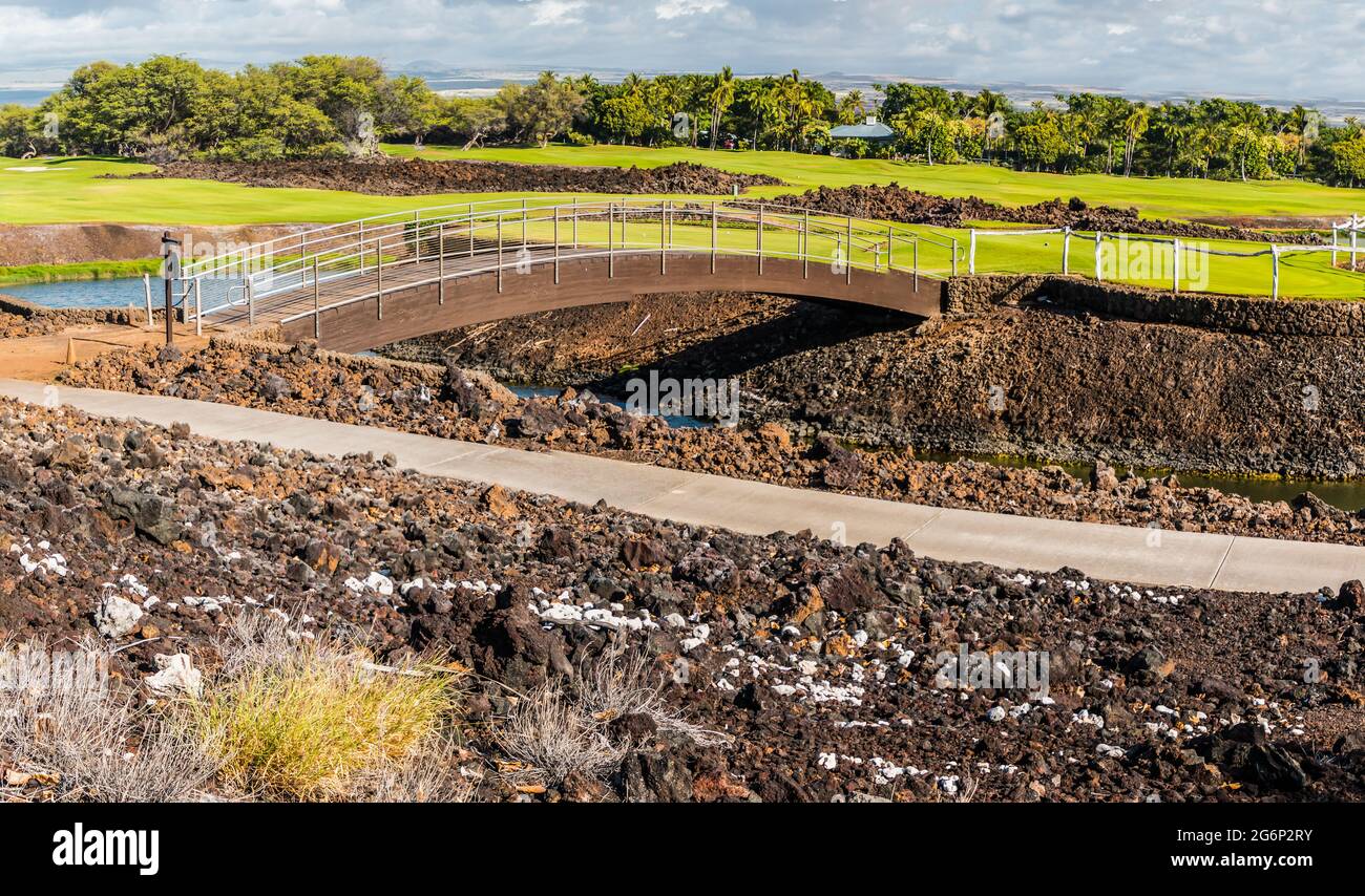 Golf Course on Pauoa Bay, Hawaii Island, Hawaii, USA Stock Photo - Alamy
