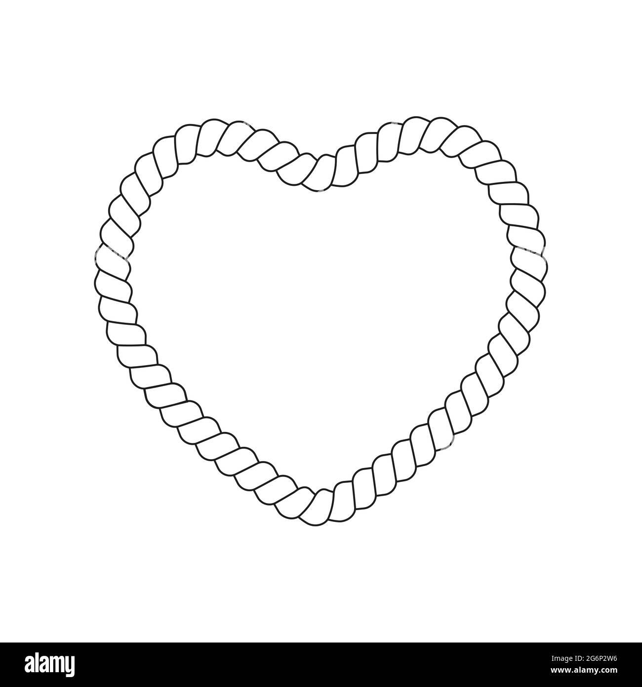 Heart rope shape icon isolated on white background. Simple Valentine ...
