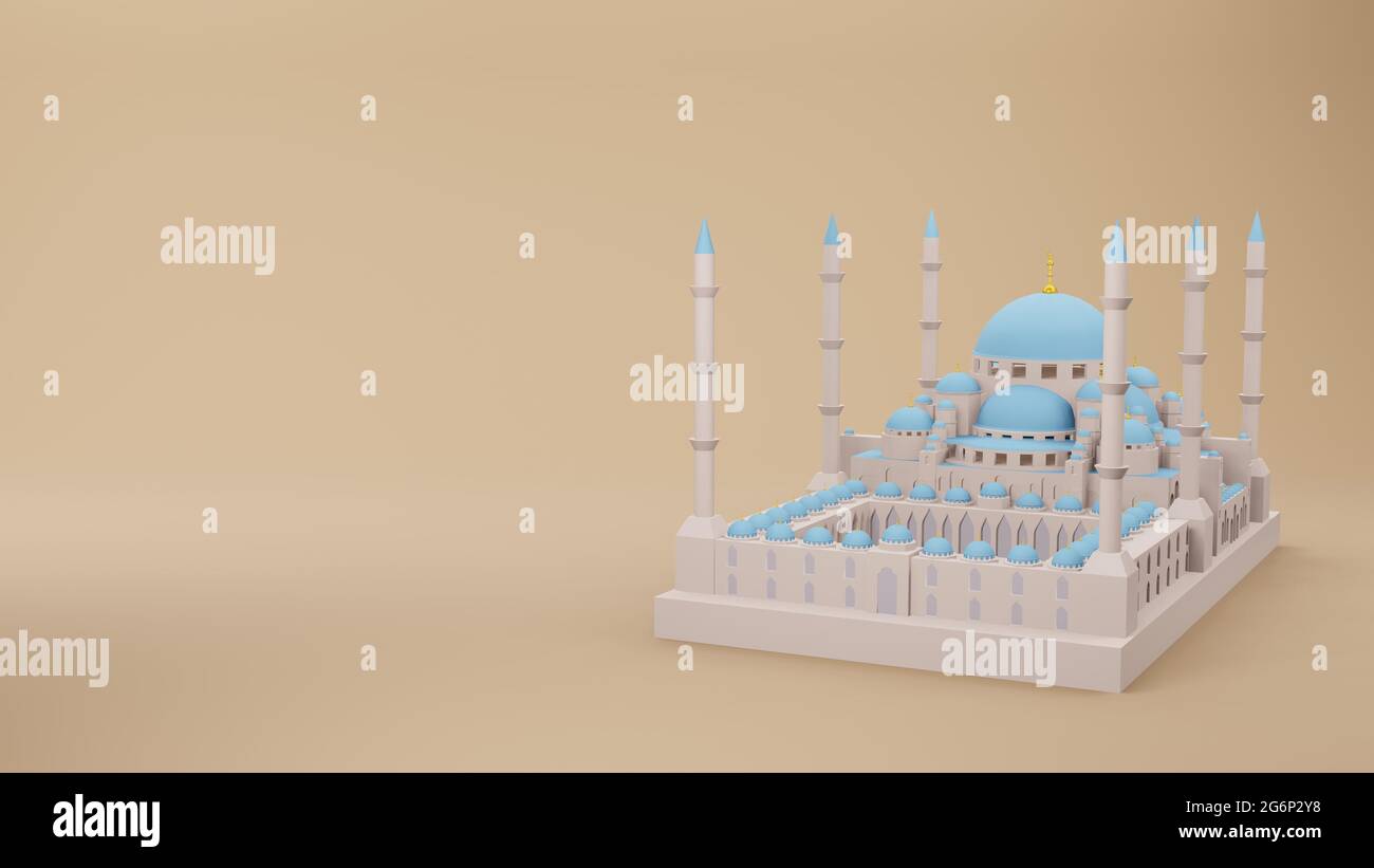mosque Islamic display 3d illustration 3D rendering Stock Photo - Alamy