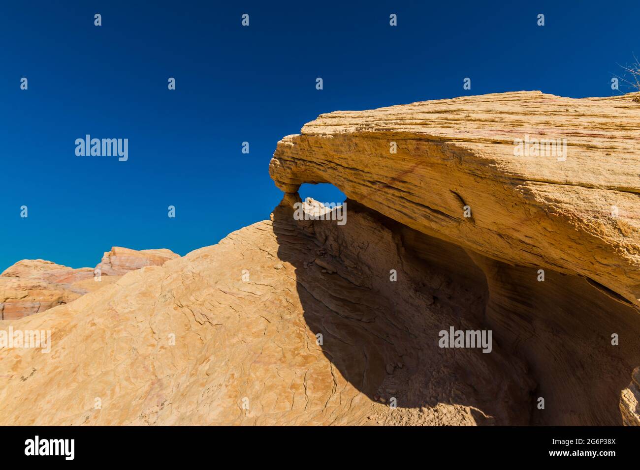 Small Arch Formed in The Sandstone Slick Rock, Valley of Fire State ...