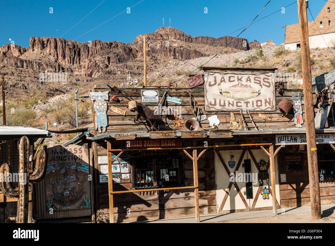Oatman america arizona usa ghost town donkeys hi-res stock photography ...