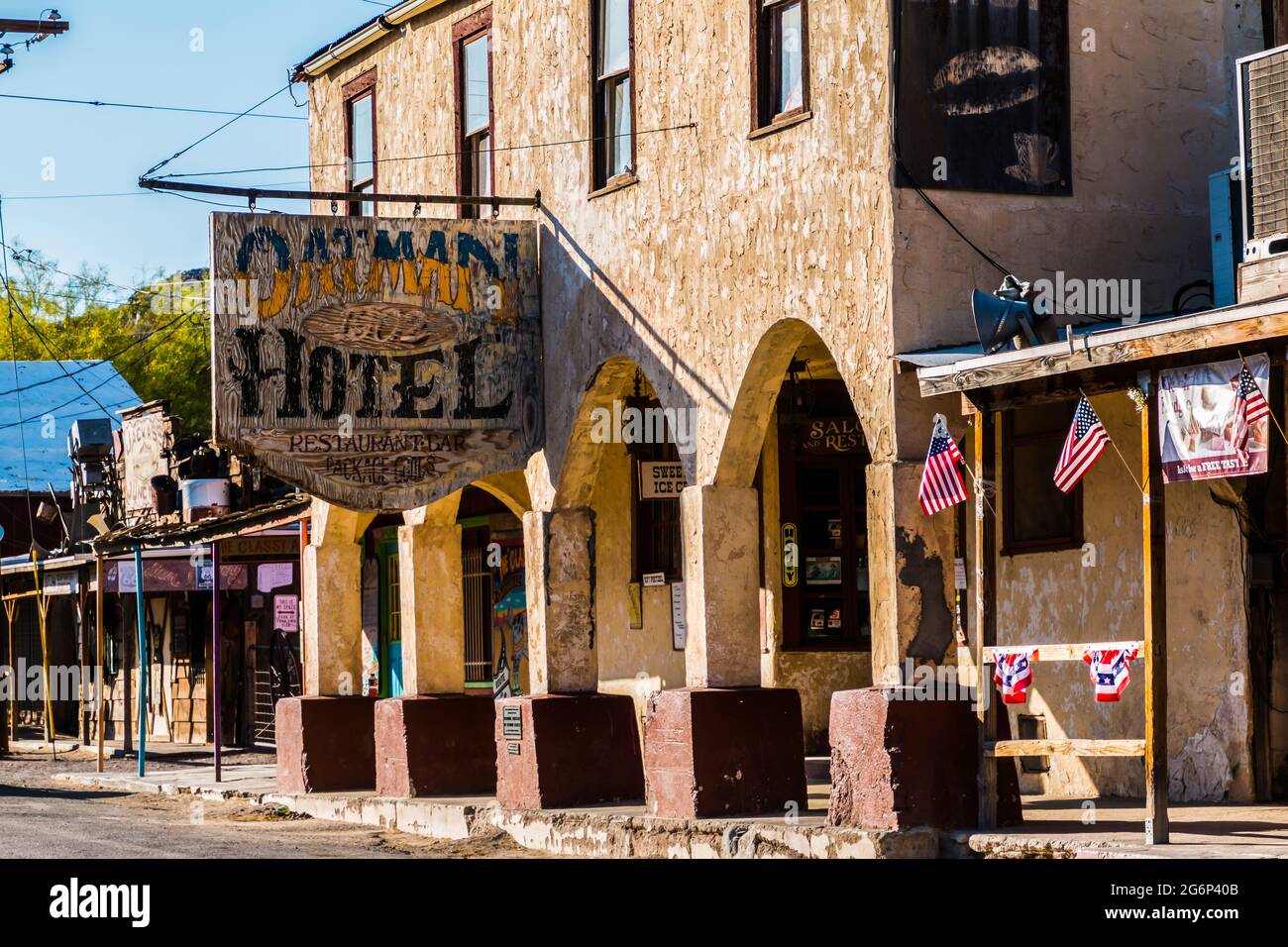 The Historic Oatman Hotel on Route 66, Oatman, Arizona, USA Stock Photo ...