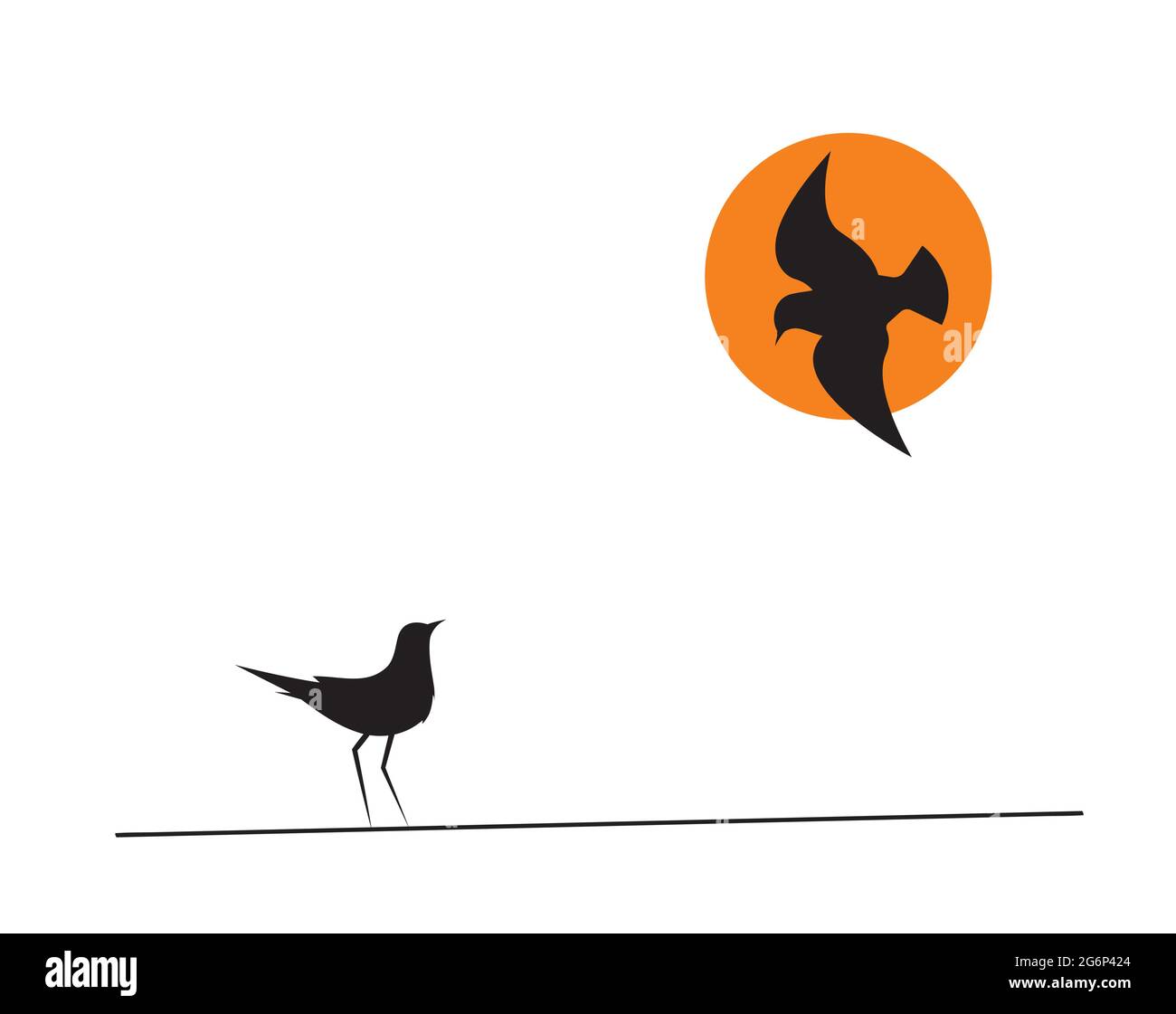 Flying Mockingbird Silhouette