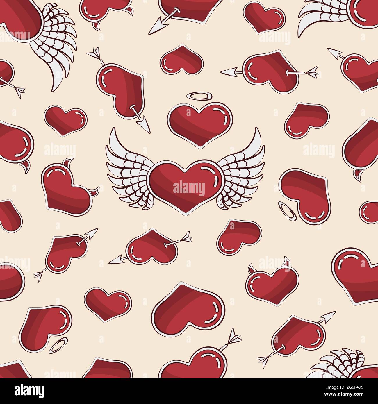 Seamless background with heart shapes. Vector illustration Stock Vector ...