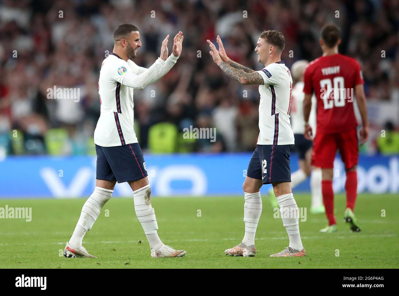 England's Kyle Walker (left) and Kieran Trippier celebrate reaching the ...