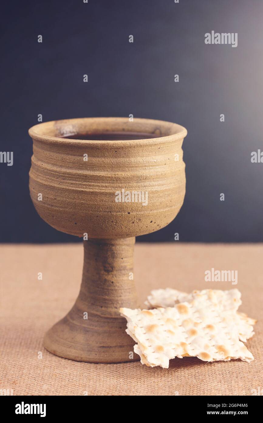 The Holy Communion or Lords Supper Symbols of Jesus Christ Stock Photo ...