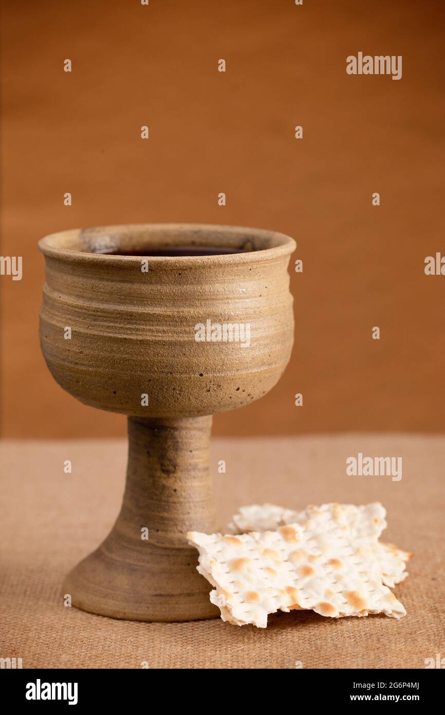 The Holy Communion or Lords Supper Symbols of Jesus Christ Stock Photo ...