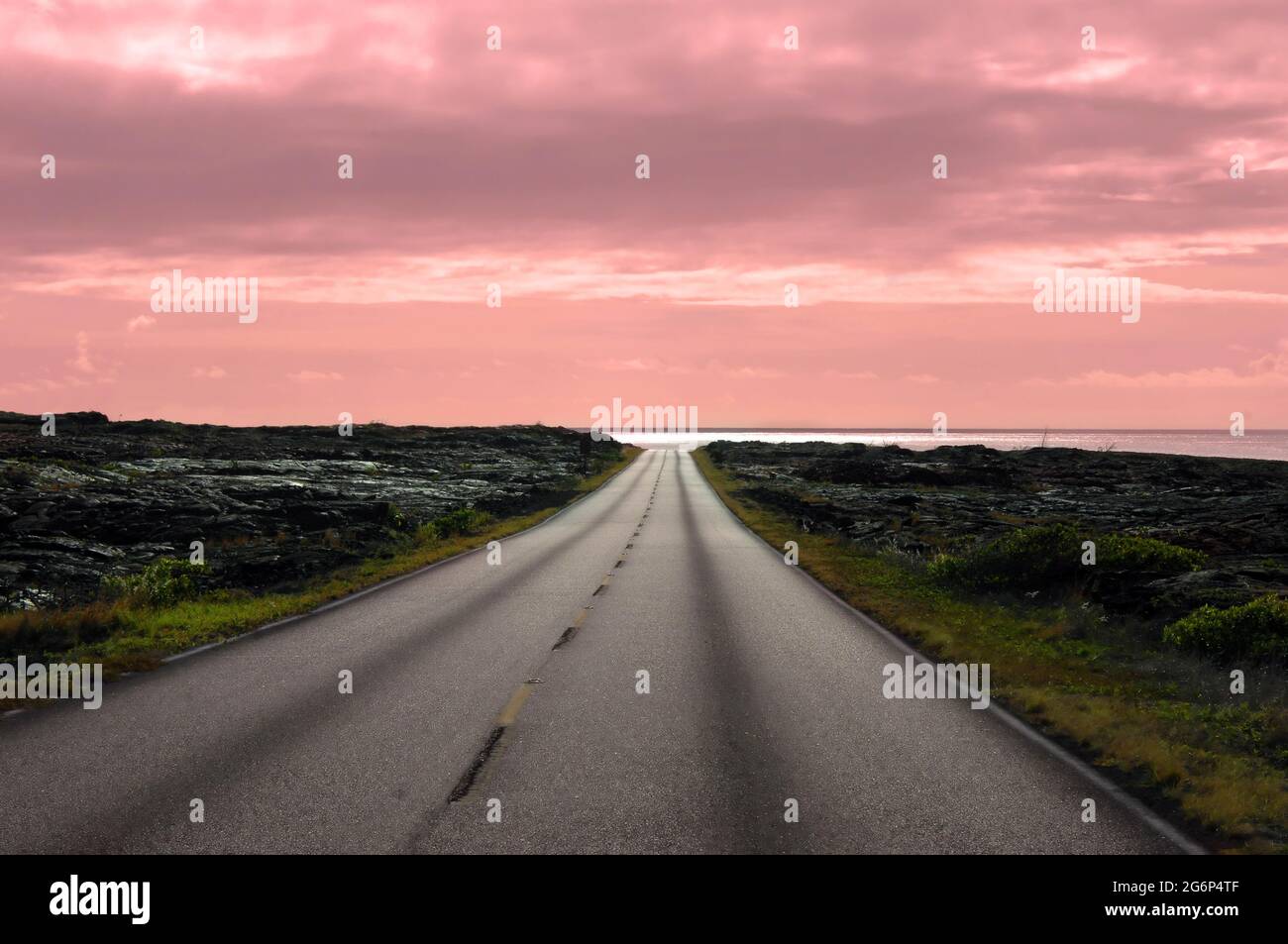 Road leads to a gorgeous pink sunset. Life has been full of rocks and ...