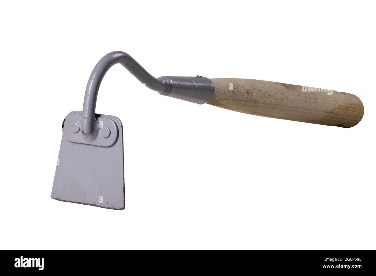 Metal hoe for garden work. Household garden tools. Isolated background ...