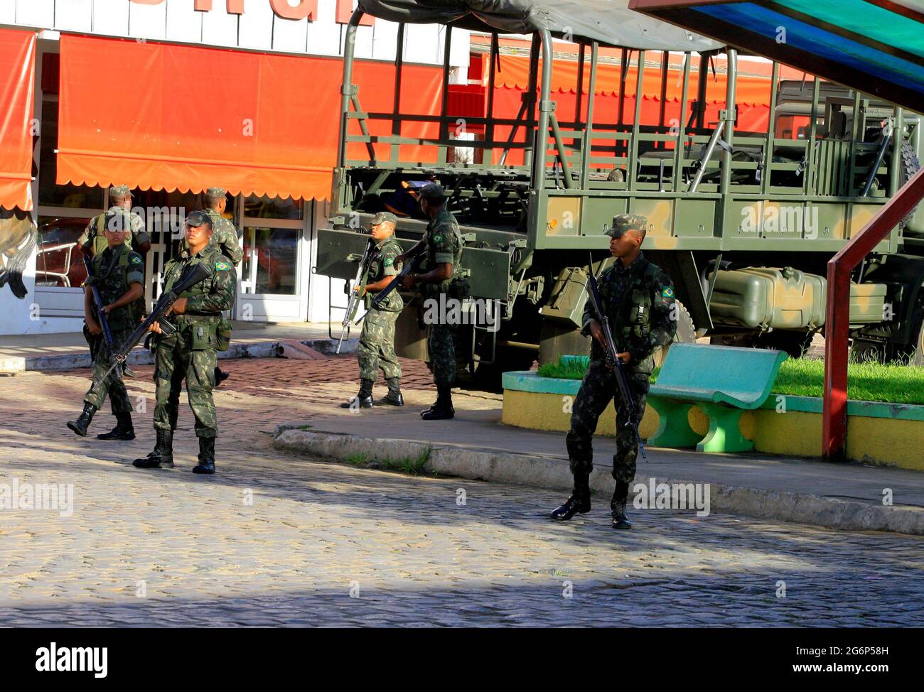 buerarema, bahia, brazil - february 14, 2014: Brazilian Army soldiers ...