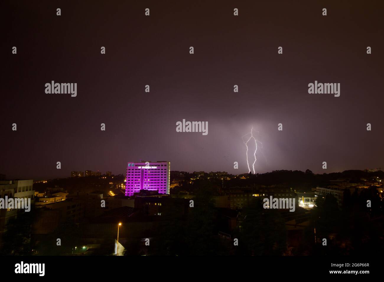 Storm with lightning and thunder on a cold winter night Stock Photo - Alamy