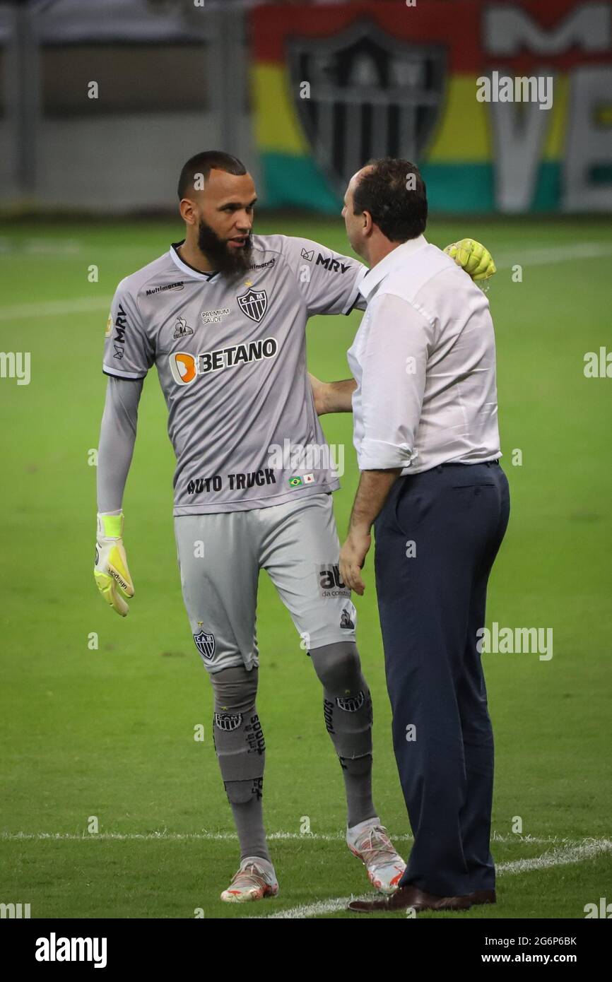 Belo Horizonte, Brazil. 07th July, 2021. Everson and Rogerio Ceni ...