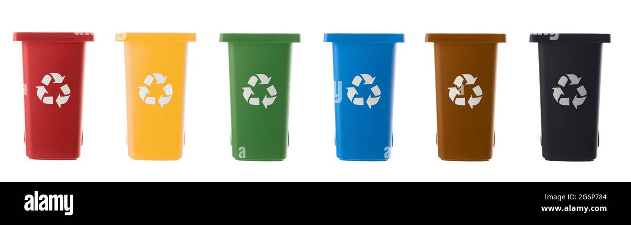 Yellow trash cans on Cut Out Stock Images & Pictures - Alamy