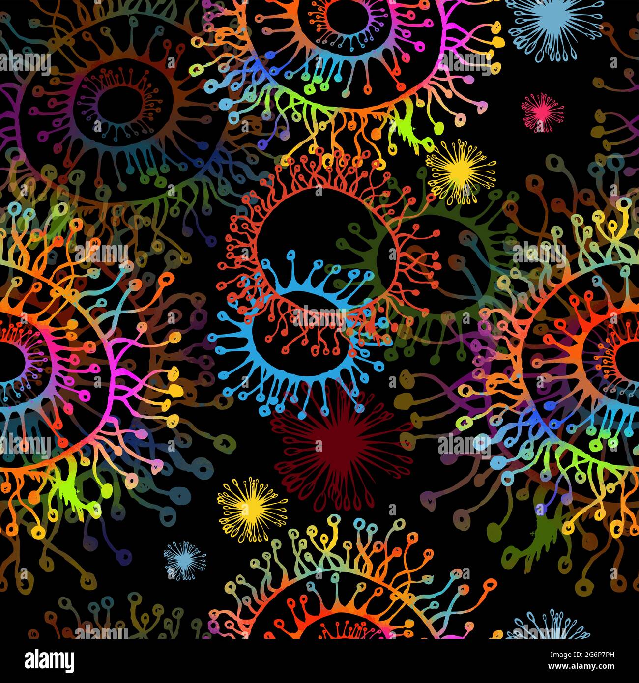 Abstract seamless background of circles. Print for fabric. Vector ...