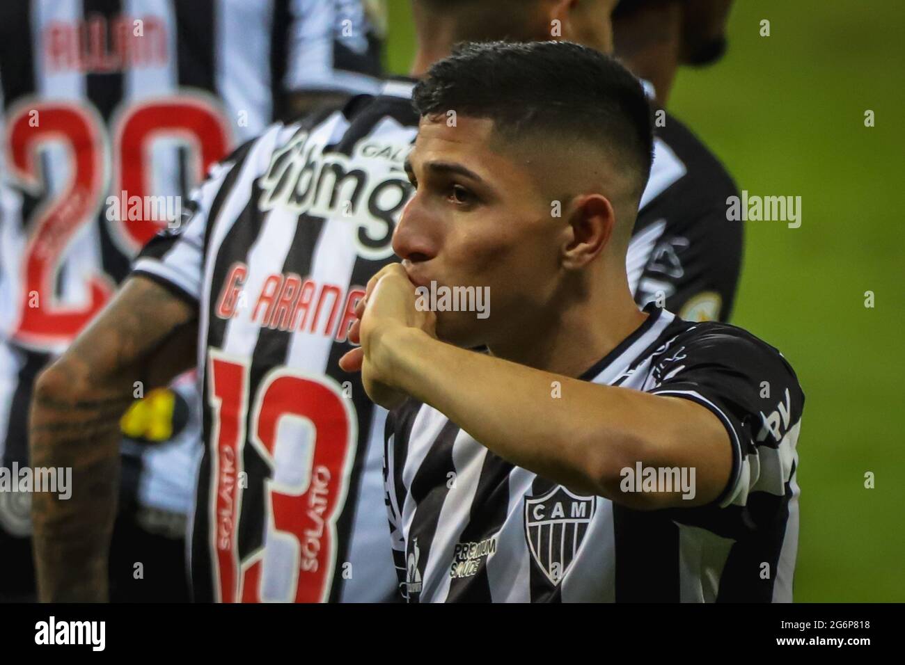 Belo Horizonte, Brazil. 07th July, 2021. Savarino celebrates goal ...