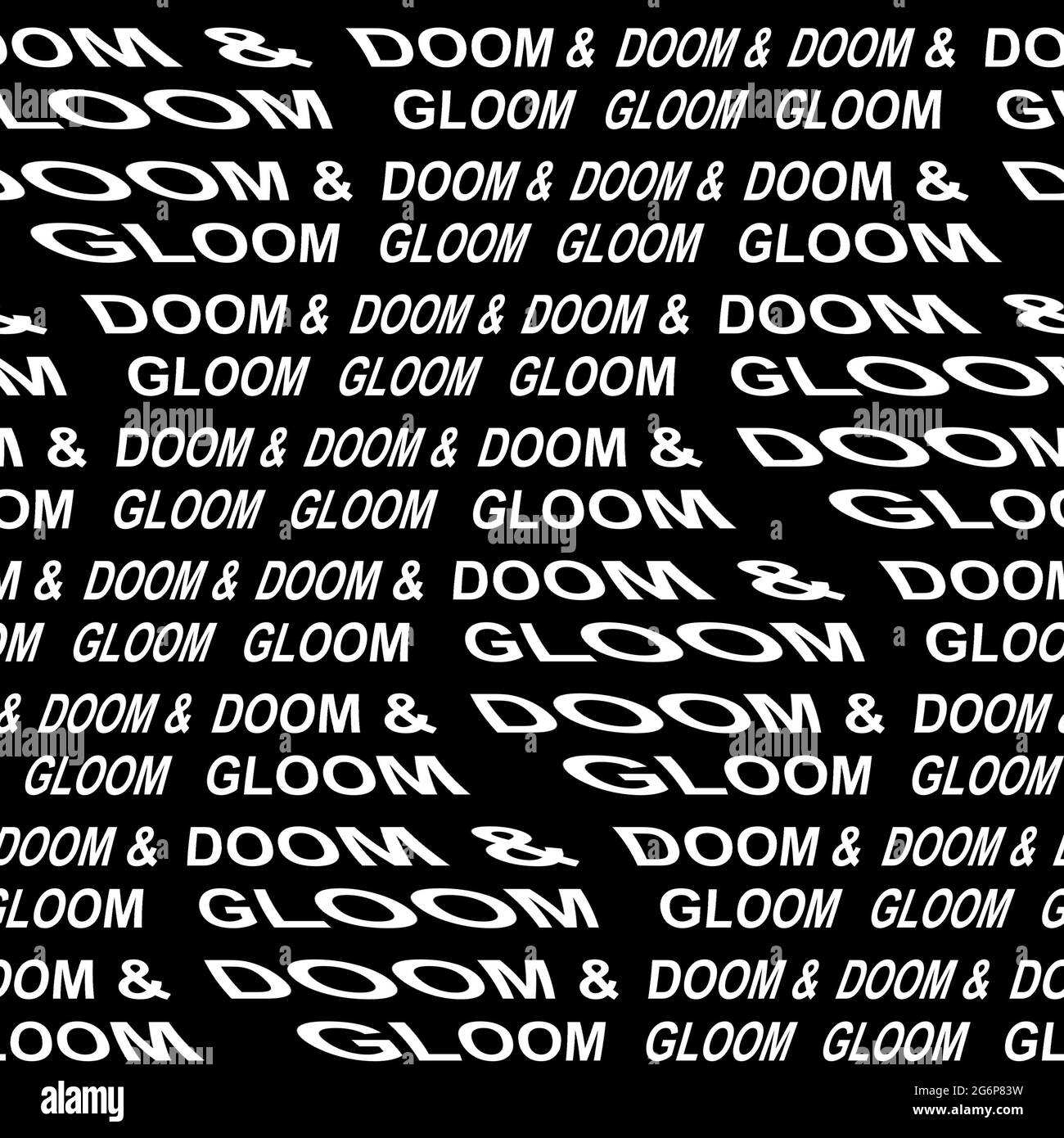 DOOM and GLOOM words warped, distorted, repeated, and arranged into ...