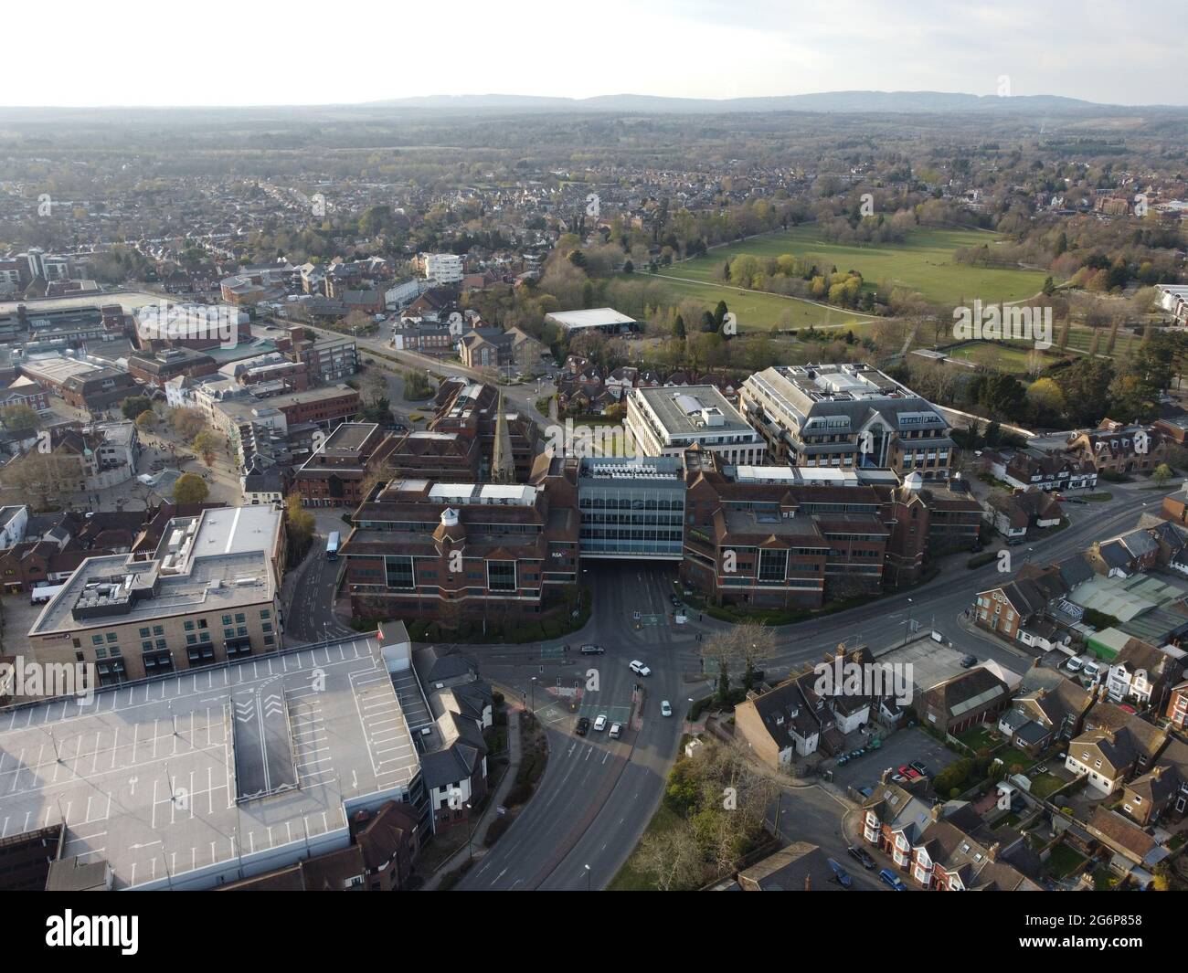 Aerial View of Horsham Town Center, with the Royal Sun Alliance ...