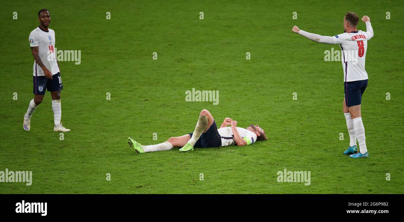 London, UK. 07 July 2021 - England v Denmark - UEFA Euro 2020 Semi ...