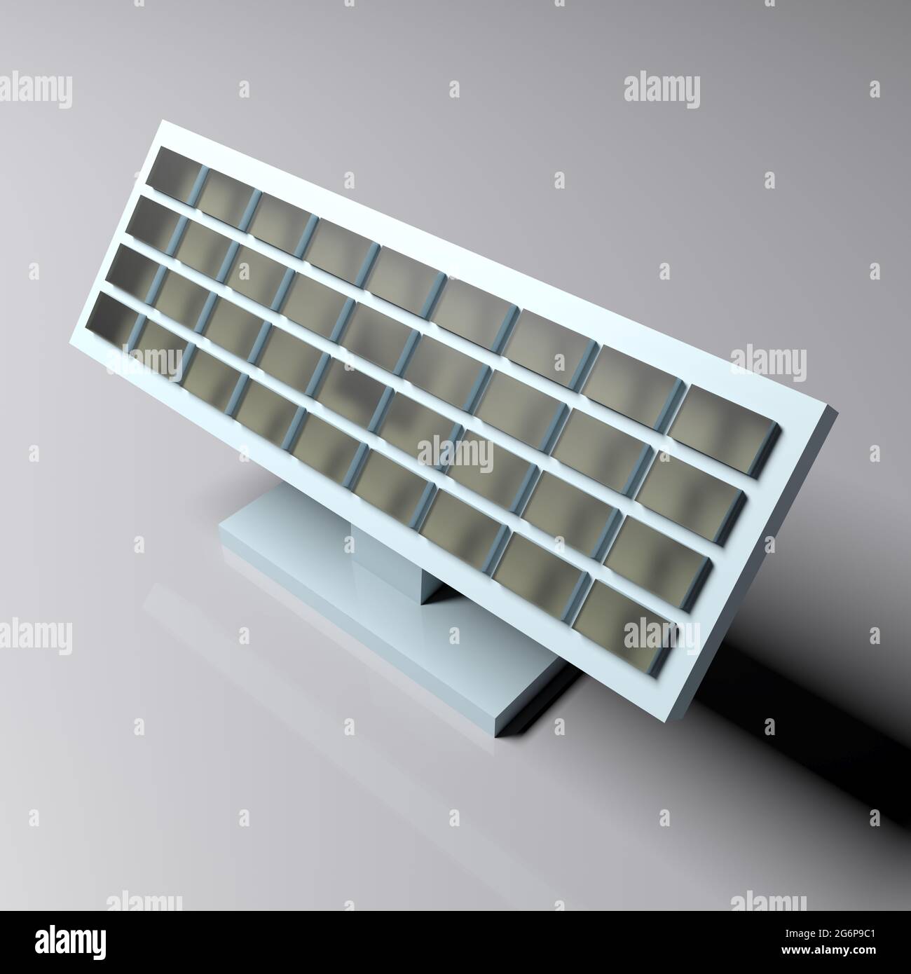 Solar panel sample isolated on white background - 3D rendering ...