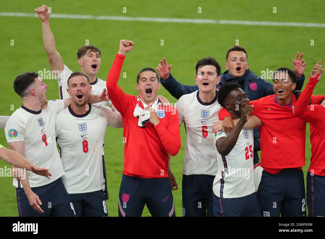 London, England. 7th July, 2021.DECLAN RICE JORDAN HENDERSON, JOHN ...