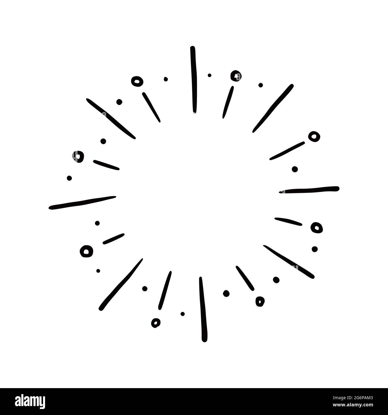 Line doodle ray, sparkle, sunburst. Hand drawn sketch style sunshine ...