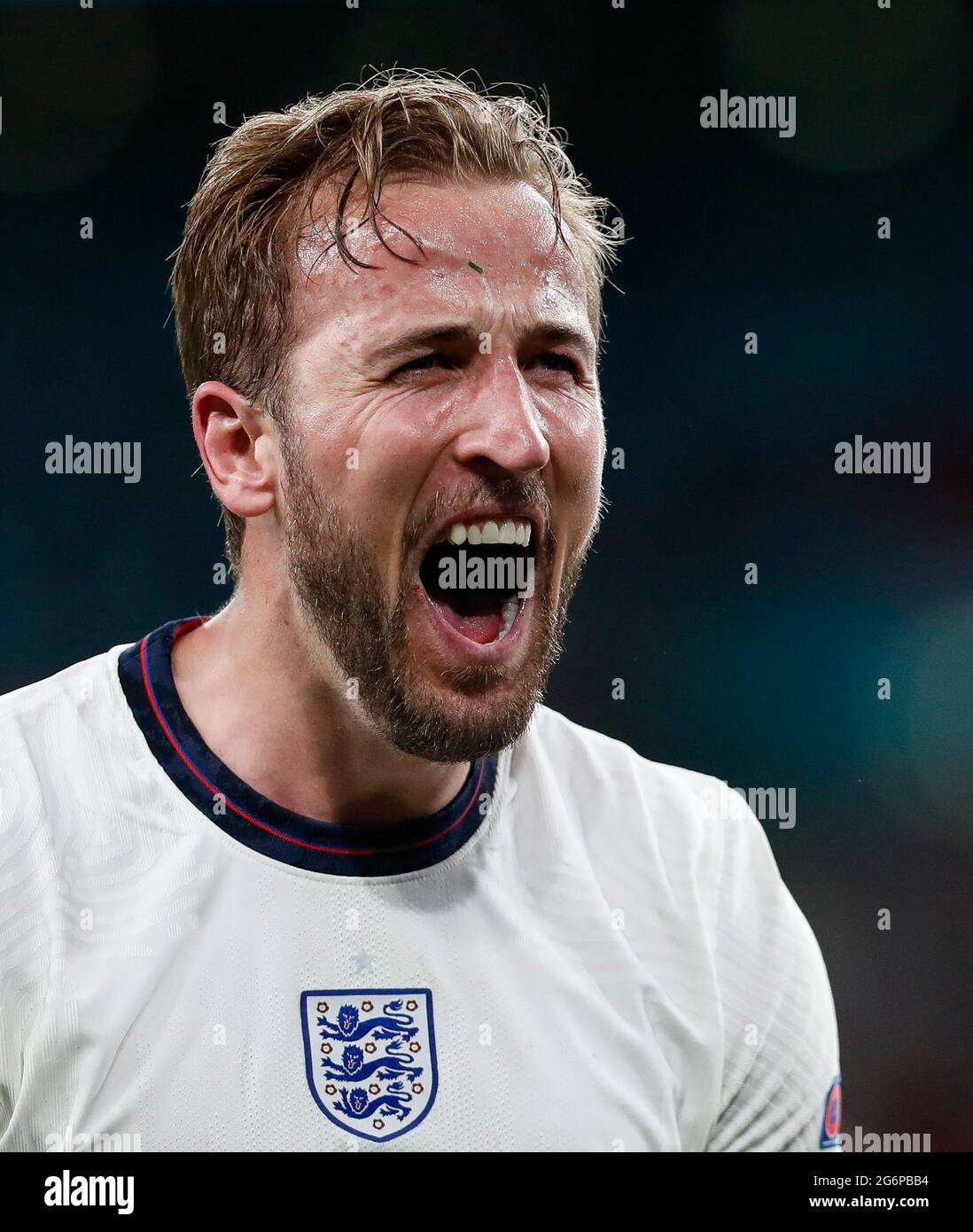 London, Britain. 7th July, 2021. England's Harry Kane celebrates after ...
