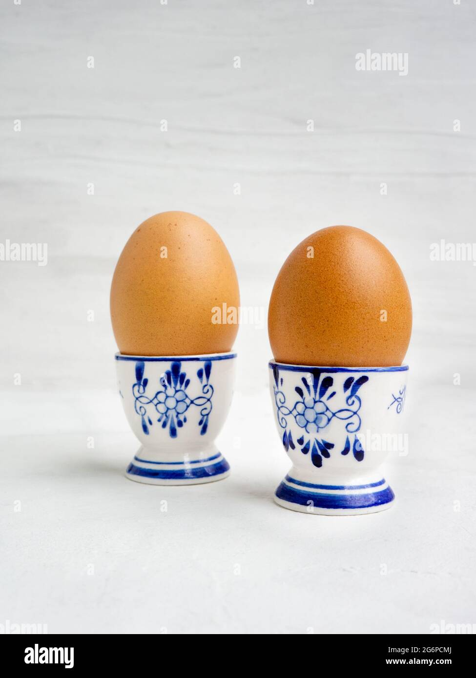 Boiled eggs on Dutch egg cups Stock Photo - Alamy