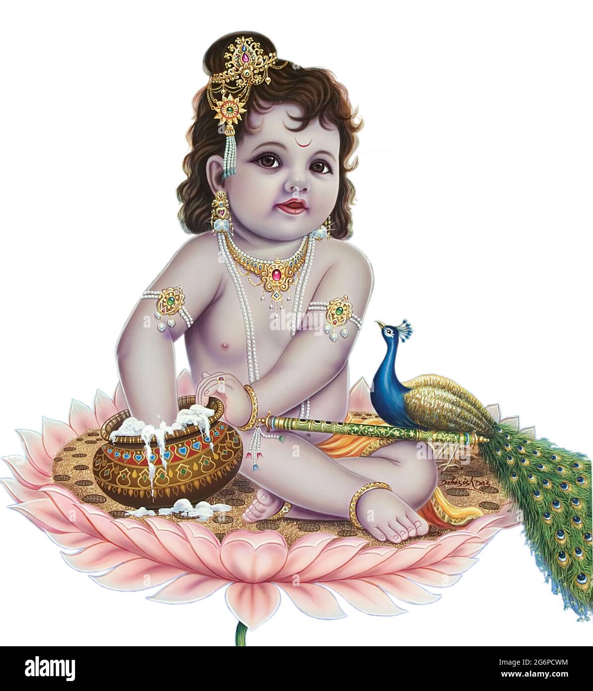 Indian God Lord Krishna with his flute making magical tunes Stock Photo ...