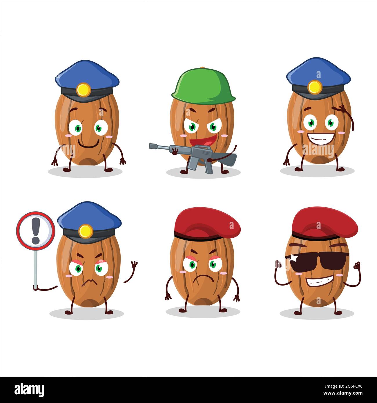 A dedicated Police officer of almond mascot design style. Vector ...