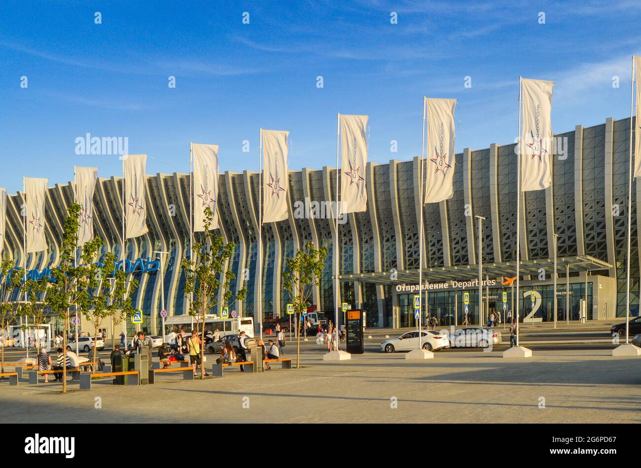 SIMFEROPOL, CRIMEA, RUSSIA-June 06, 2018: New modern passenger terminal ...