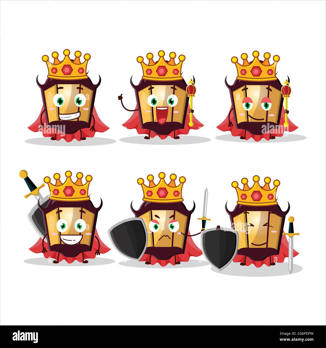 A Charismatic King halloween lamp cartoon character wearing a gold ...