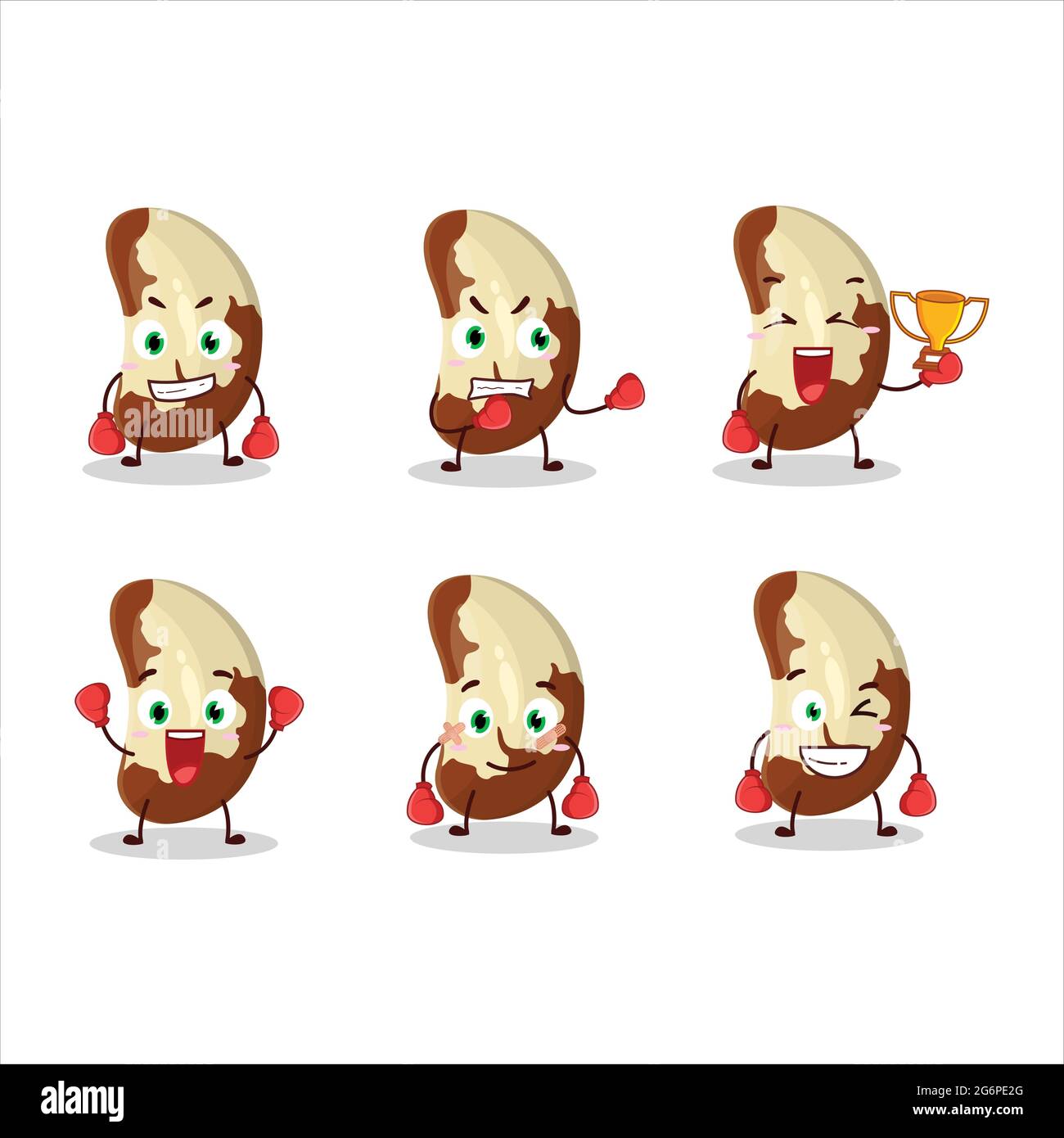 A sporty brazil nuts boxing athlete cartoon mascot design. Vector ...