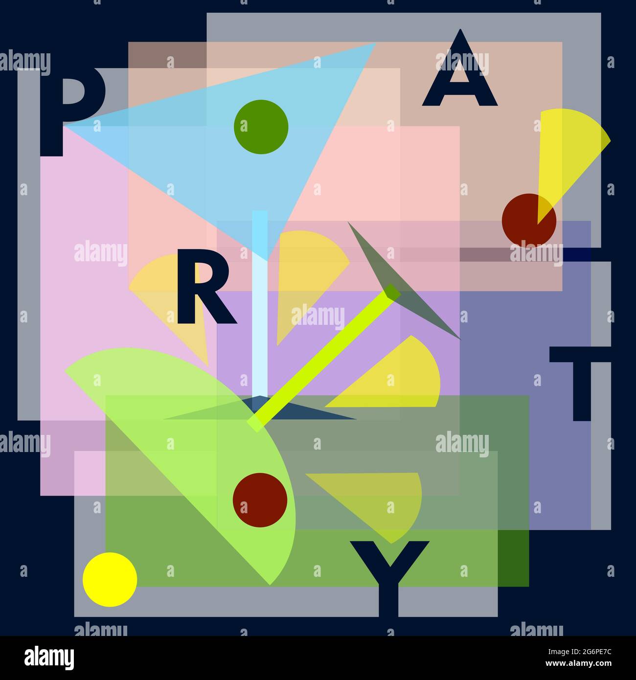 geometric abstract cocktail party background with glasses and elements ...