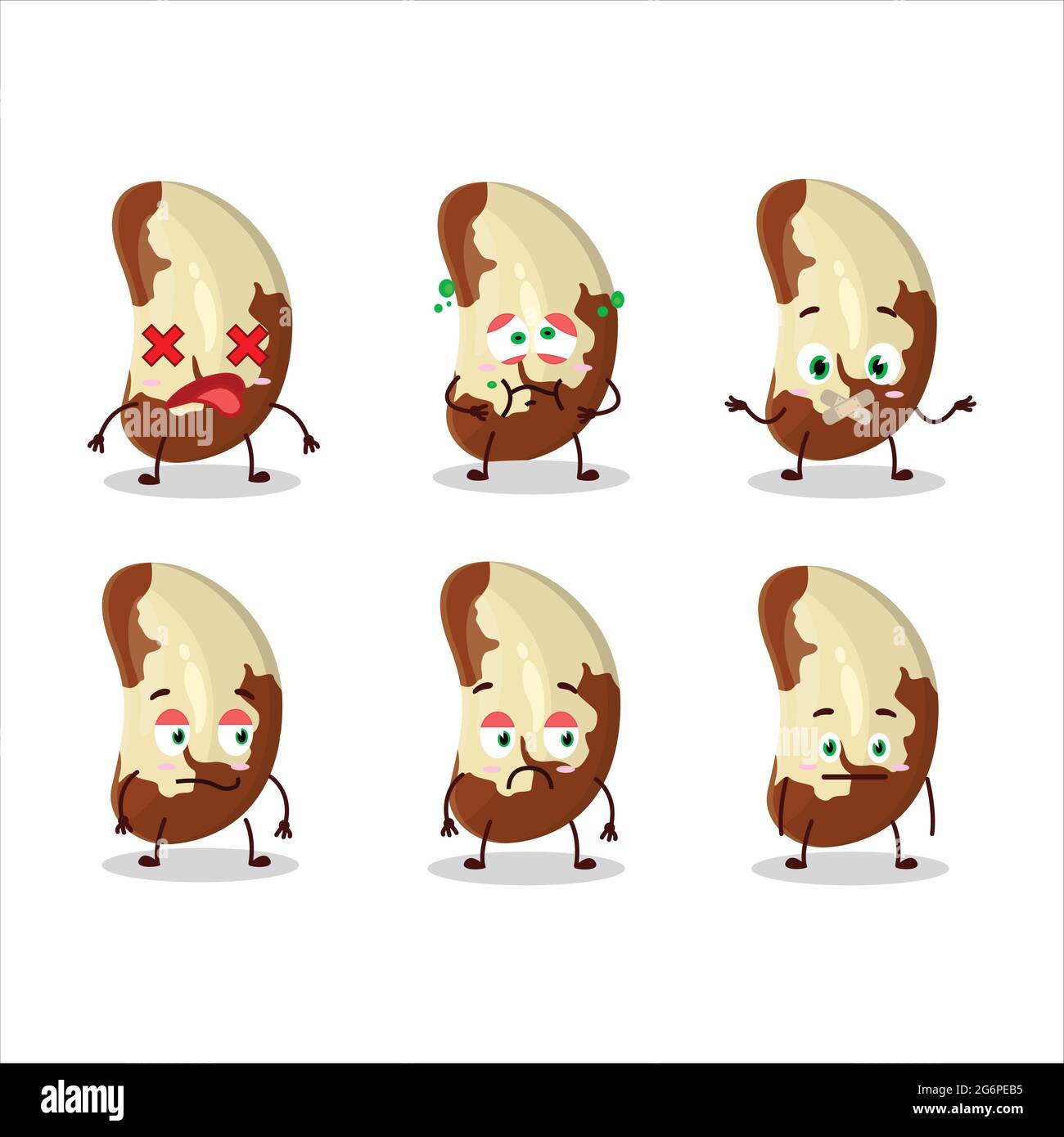 Brazil nuts cartoon character with nope expression. Vector illustration ...