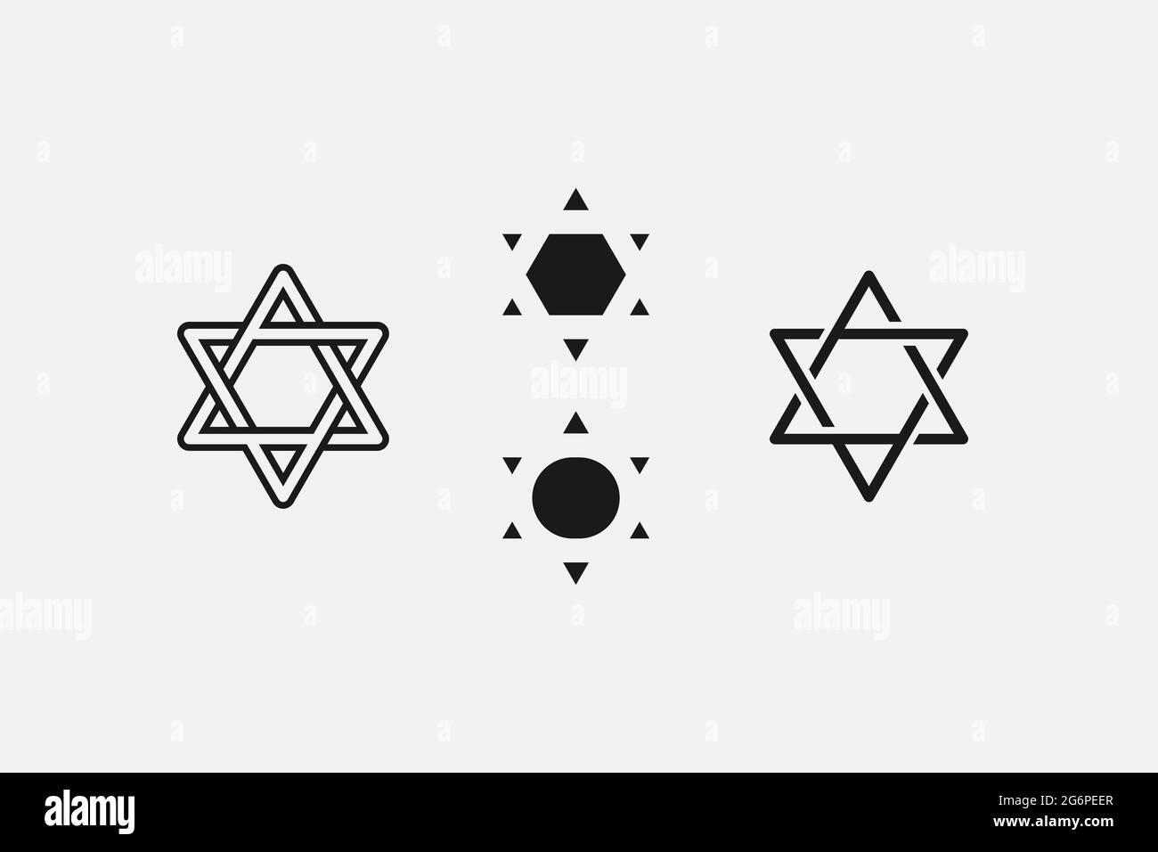 collection set Star of David with various illustration logo icon ...