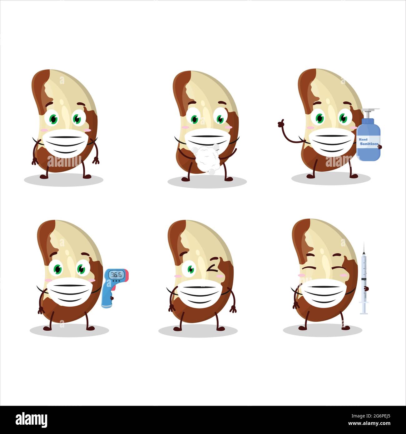 A picture of brazil nuts cartoon design style keep staying healthy ...