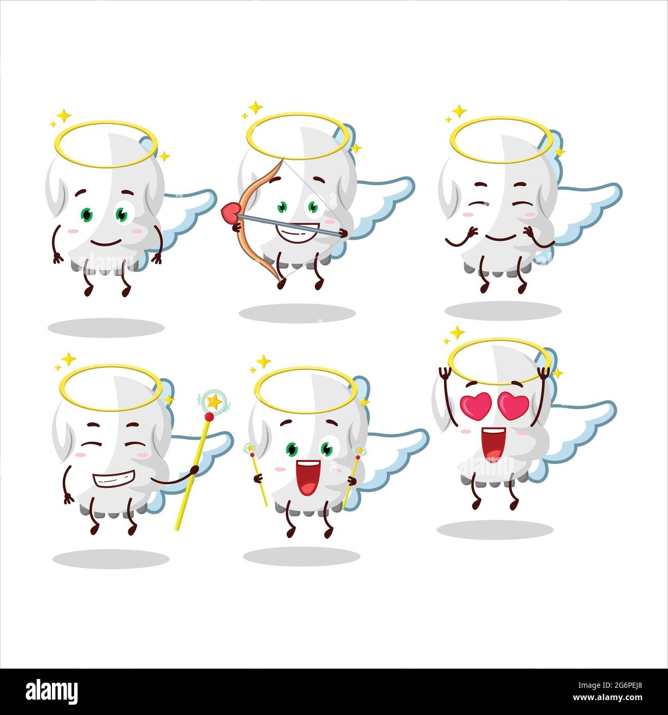 Skull cartoon designs as a cute angel character. Vector illustration ...