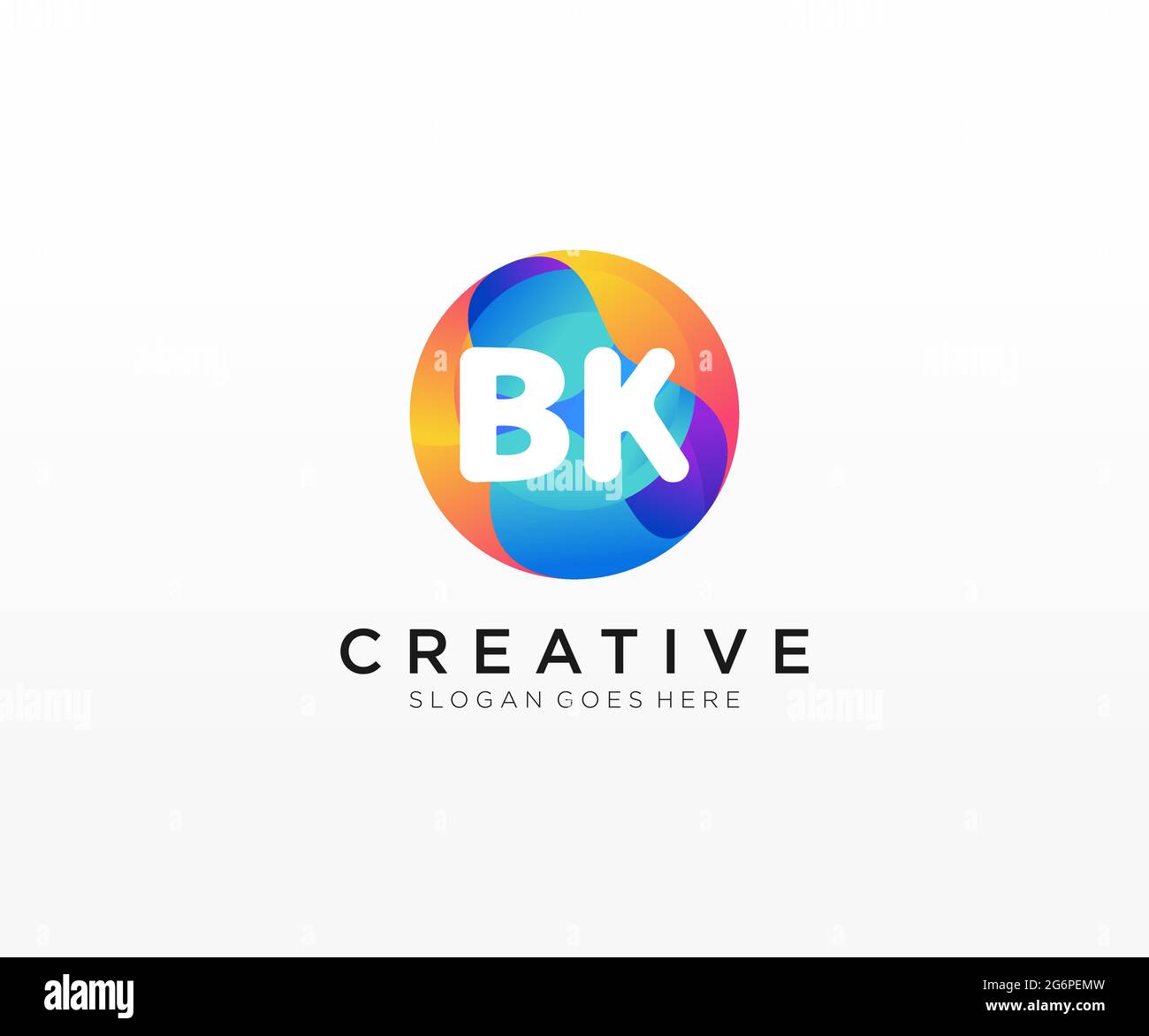 BK initial logo With Colorful Circle template Stock Vector Image & Art ...