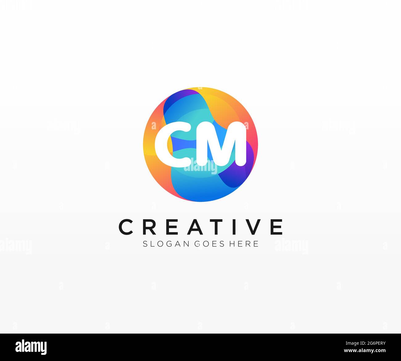 CM initial logo With Colorful Circle template Stock Vector Image & Art ...