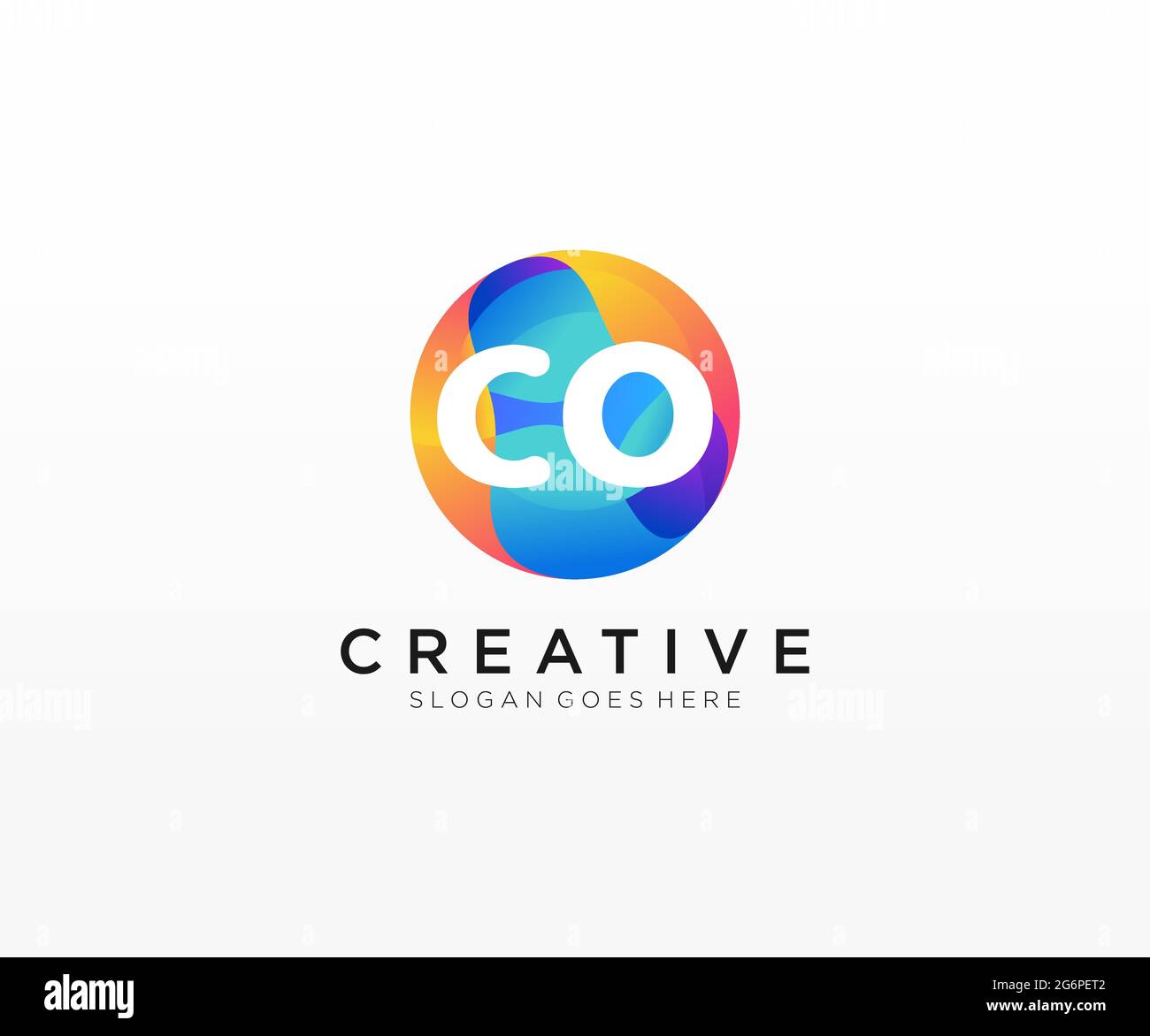 CO initial logo With Colorful Circle template Stock Vector Image & Art ...