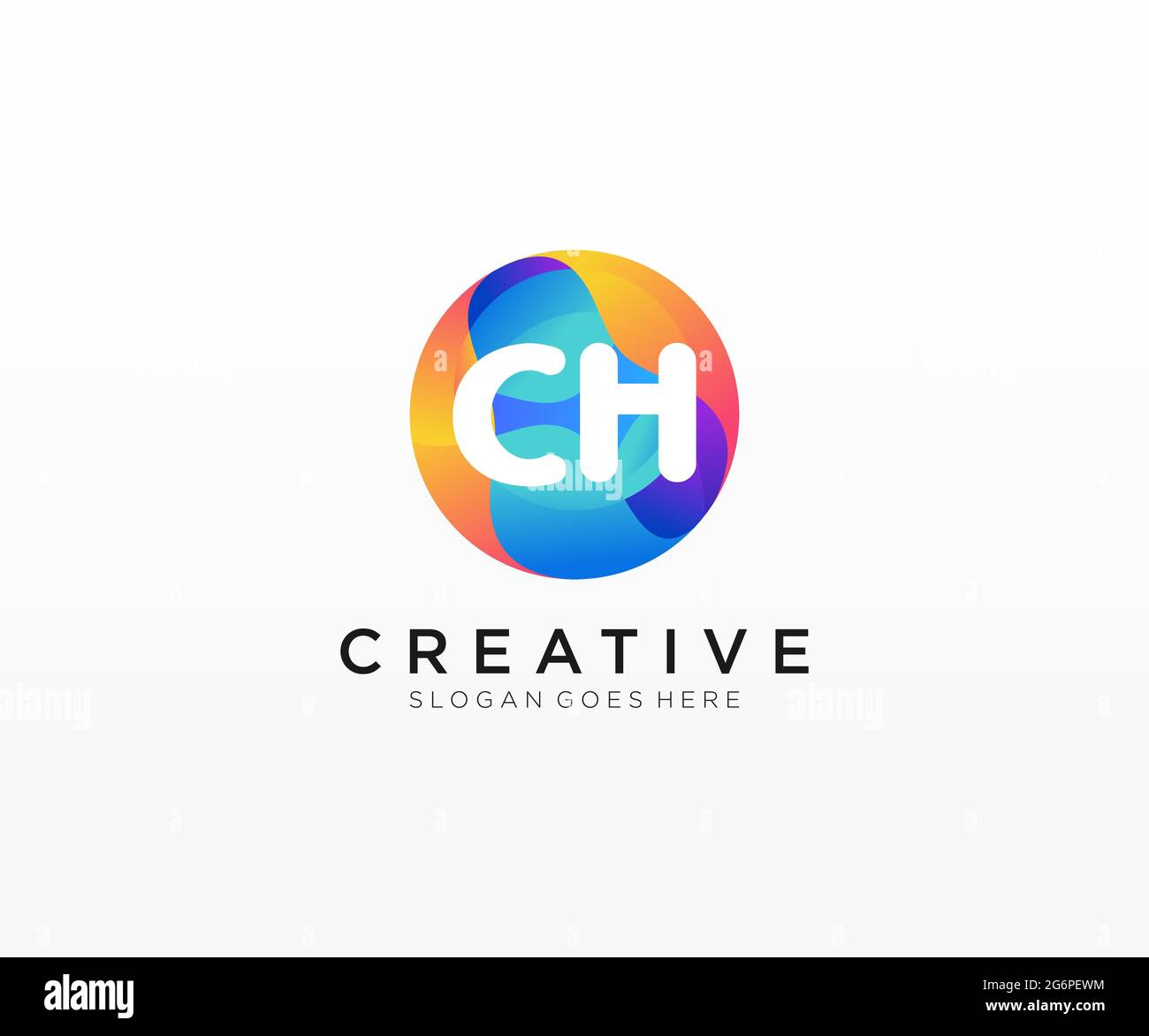 CH initial logo With Colorful Circle template Stock Vector Image & Art ...