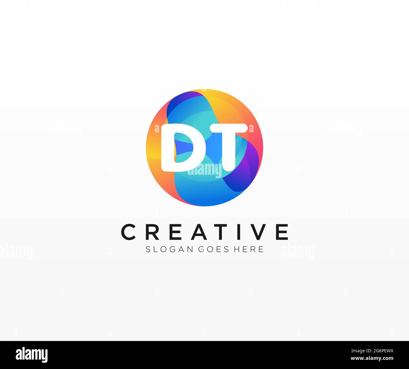 DT initial logo With Colorful Circle template Stock Vector Image & Art ...