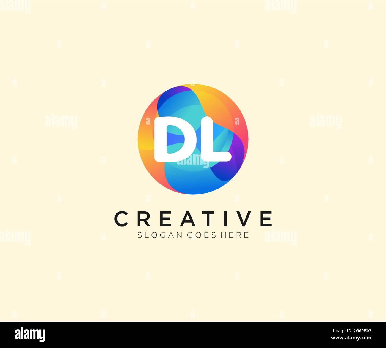 DL initial logo With Colorful Circle template Stock Vector Image & Art ...