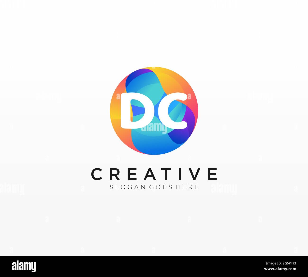 DC initial logo With Colorful Circle template Stock Vector Image & Art ...