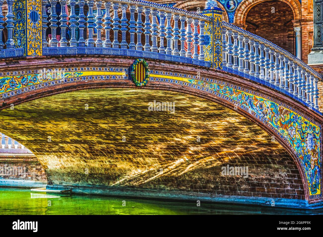 Tiled Bridge Plaza de Espana Spain Square Seville Andalusia Spain ...