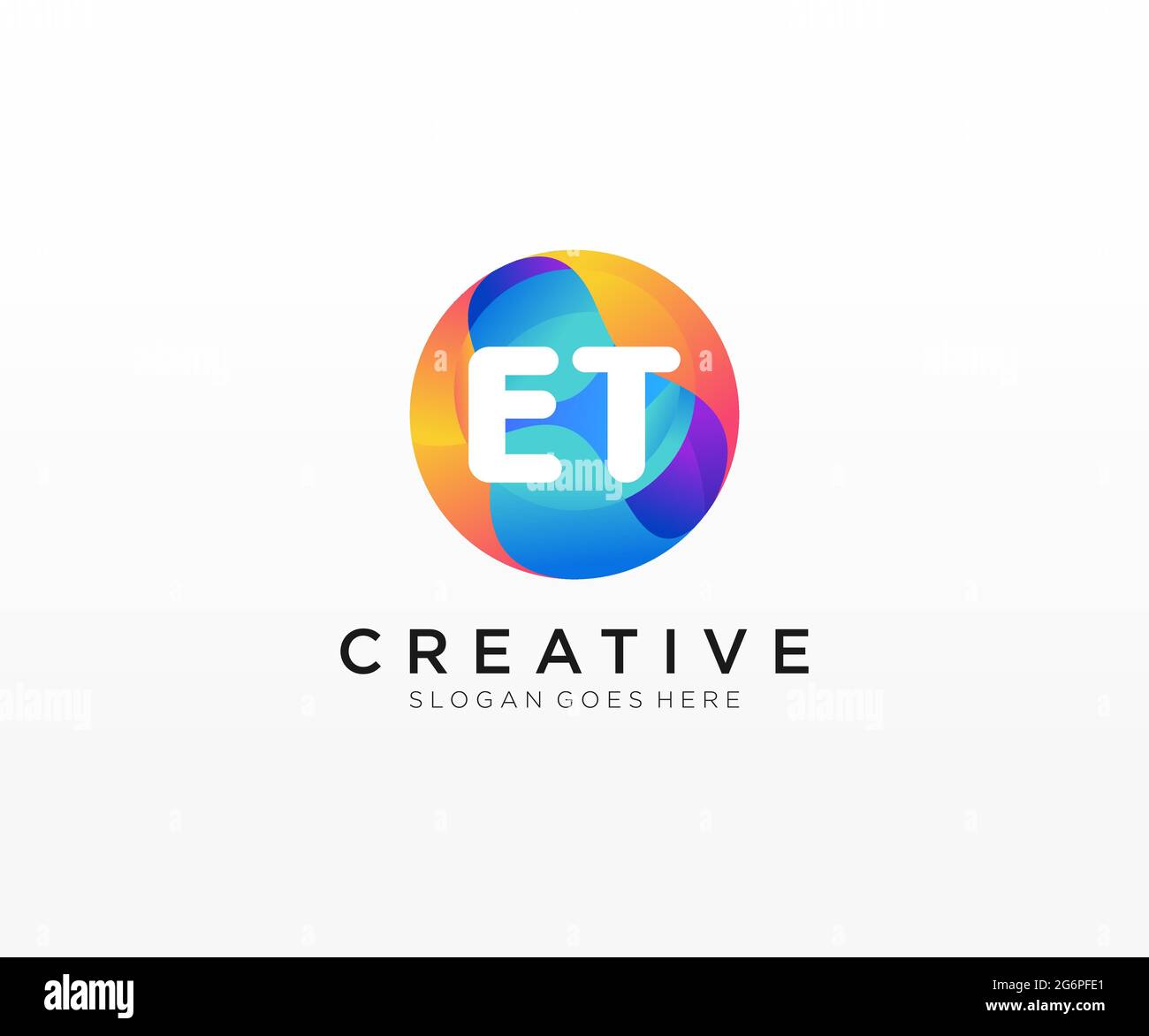 ET initial logo With Colorful Circle template Stock Vector Image & Art ...