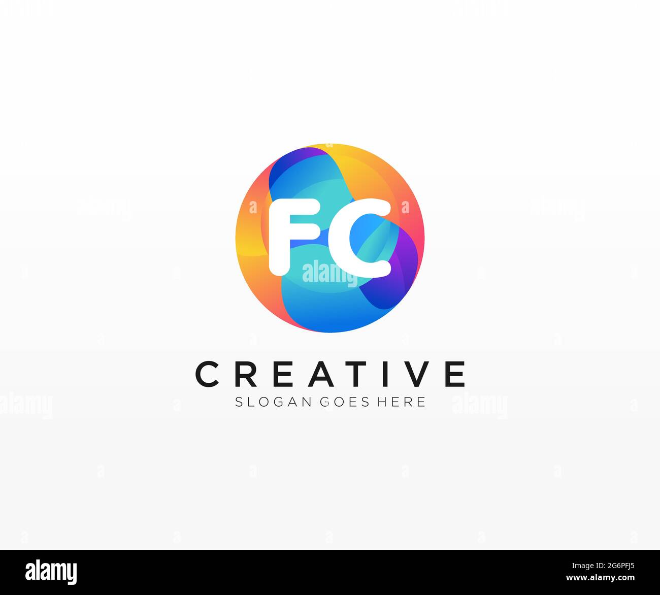 FC initial logo With Colorful Circle template Stock Vector Image & Art ...