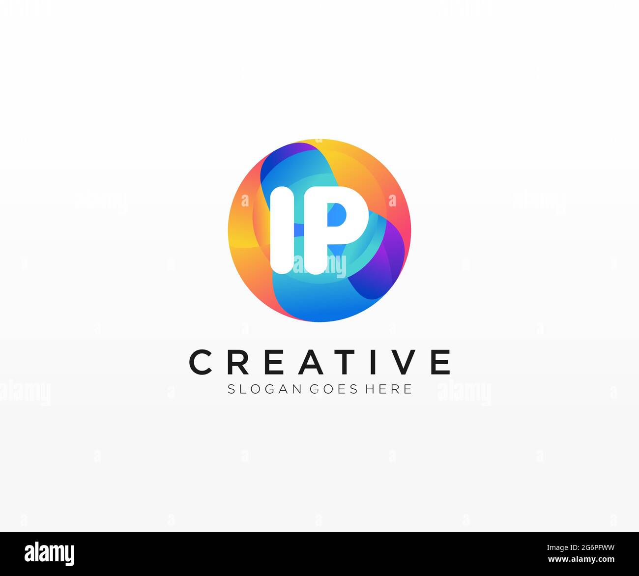 IP initial logo With Colorful Circle template Stock Vector Image & Art ...